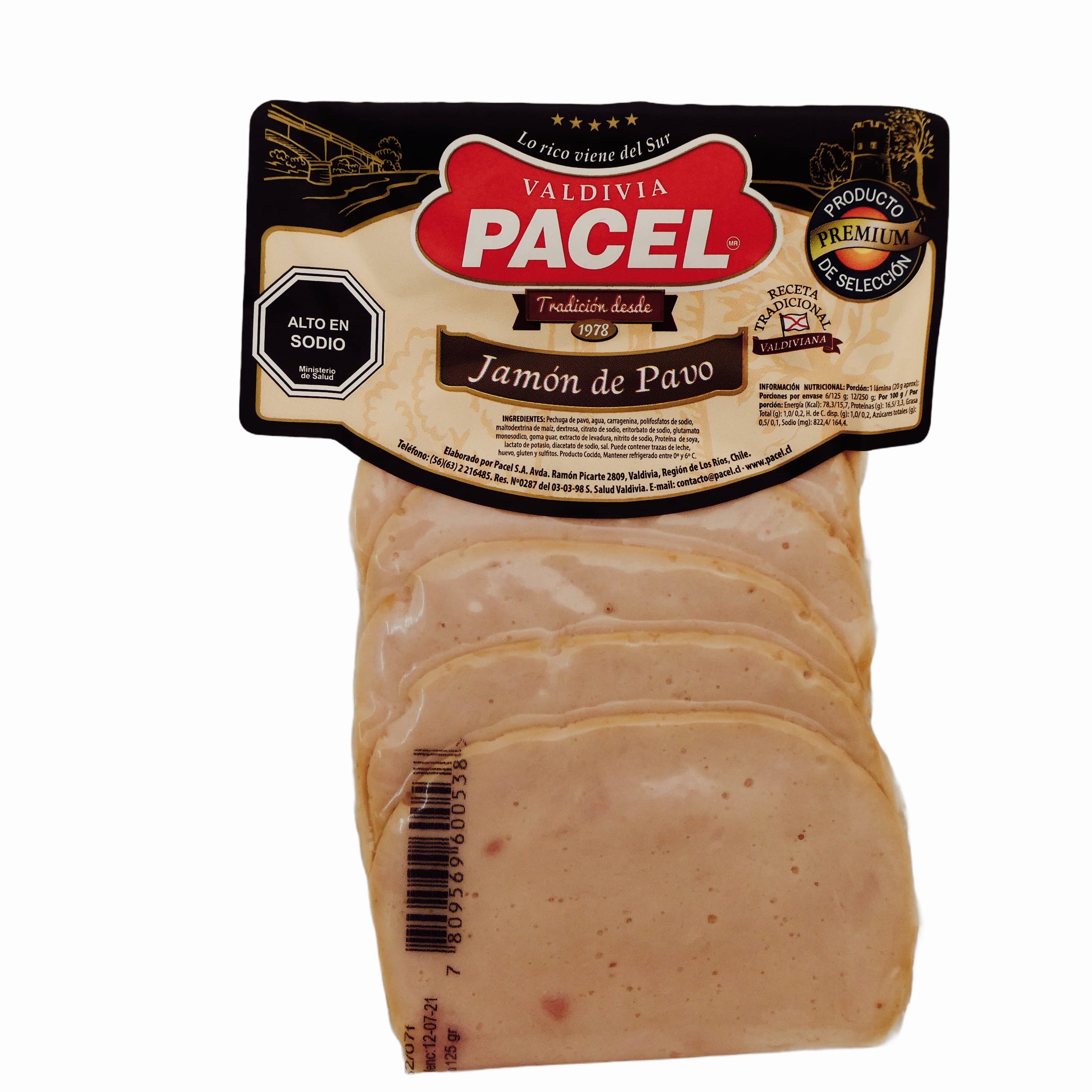 Quesos Y Cecinas: Jamon de Pavo Ahumado Pacel 250g